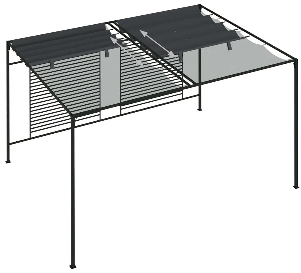 vidaXL Altán se zatahovací střechou 4x3x2,3 m antracitový 180 g/m²