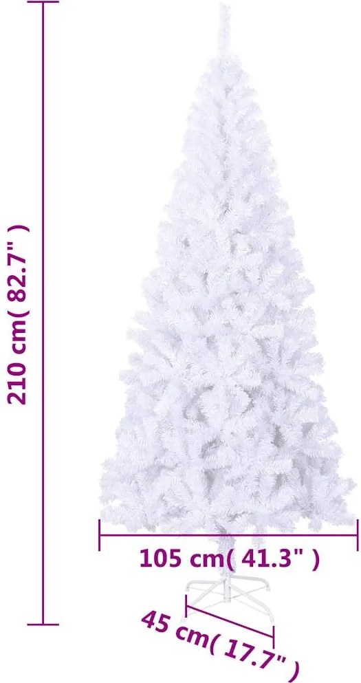 Umělý vánoční stromek s ocelovým stojanem 210 cm 910 větviček 242421