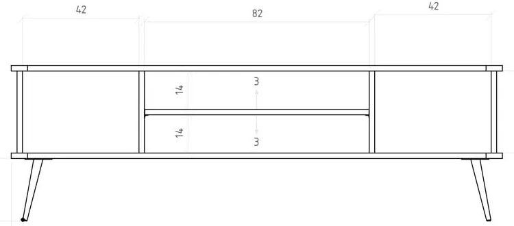 TV stolek z dubového dřeva v přírodní barvě 180x57 cm Kula – The Beds