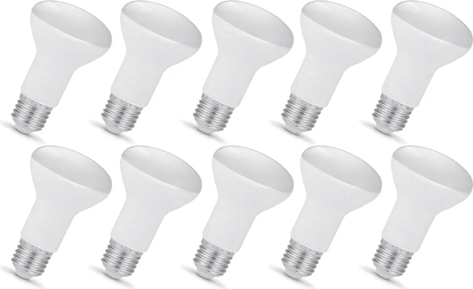 10x Led žárovka E27 R63 8W=60W 650lm Neutrální