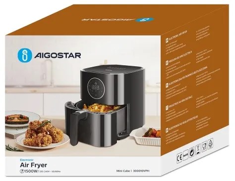 Aigostar - Horkovzdušná fritéza 1500W/230V 3,5l černá