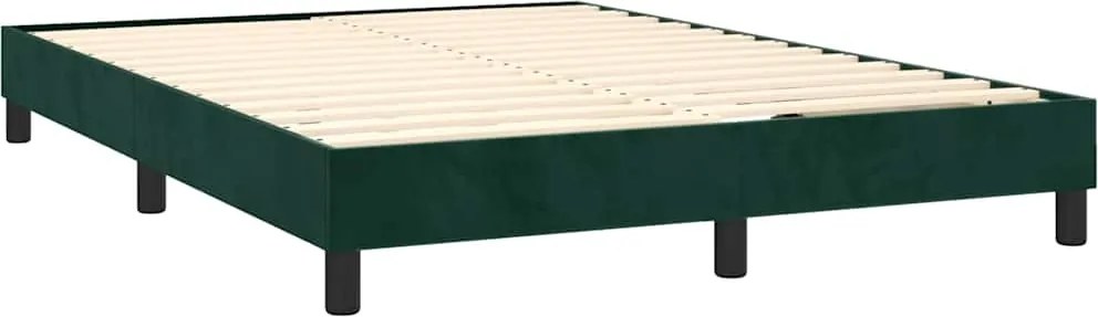 Box spring postel s matrací tmavě zelená 140x200 cm samet 3127556