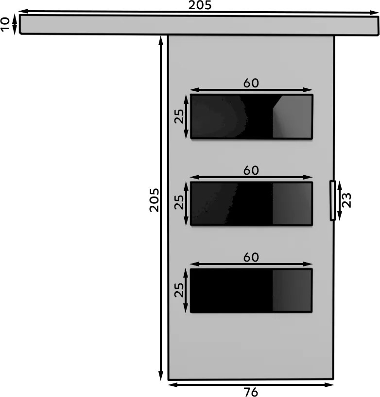 ADRK Furniture Posuvné nástěnné dveře ARES 76