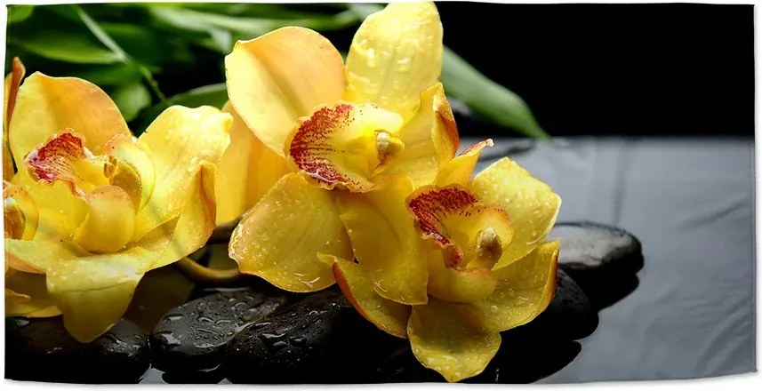 Sablio Ručník Žluté orchideje - 70x140 cm