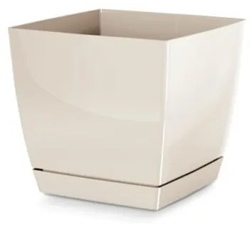 PROSPERPLAST Květináč - COUBI SQUARE P Průměr: 24 cm, Barva: grafit