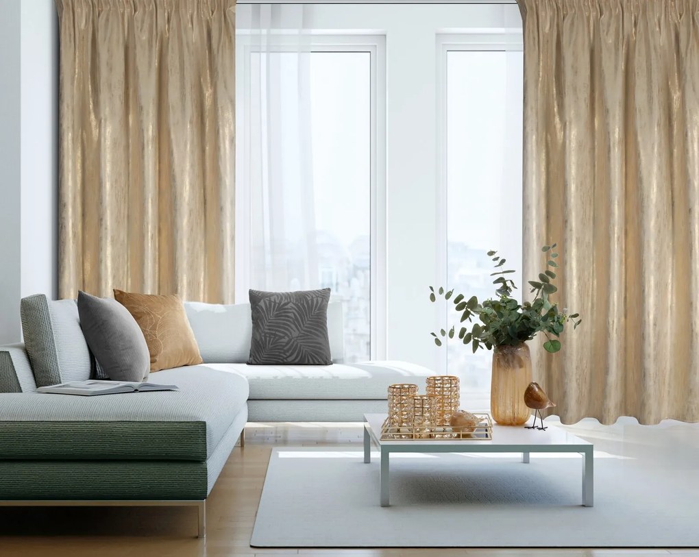 ZATEMŇOVACÍ ZÁVĚS NA PÁSCE EMILA 140X270 CM VZOROVANÁ