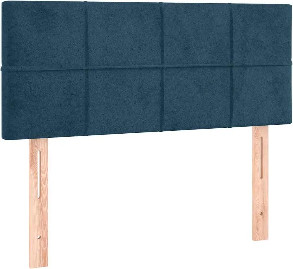 Box spring postel s matrací tmavě modrá 100x200 cm samet 3127479