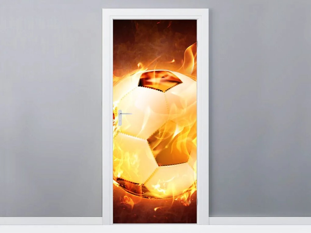 Gario Samolepící fólie na dveře Ohnivá fotbalový míč 95x205cm Velikost: 95 x 205 cm