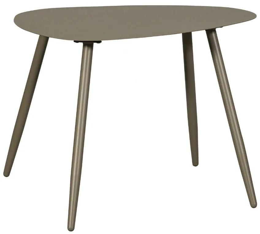 OnaDnes -20% Hoorns Hnědozelený kovový zahradní odkládací stolek Aiwa 68 x 51 cm