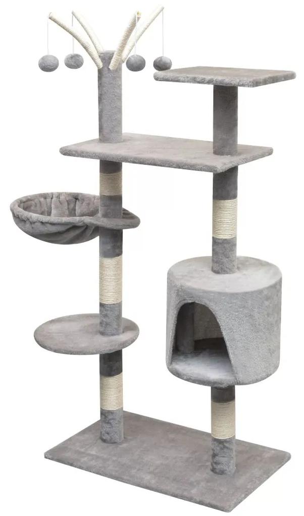 Škrabadlo pro kočky se sisalovými sloupky - šedá | 125 cm