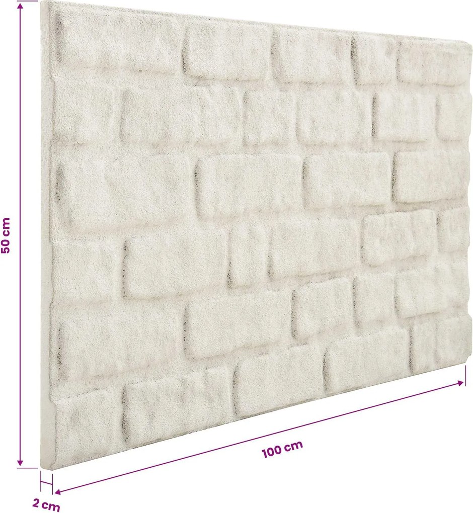 Nástěnné panely 10 ks 100 x 50 cm Bílá EPS pěna 332927