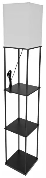 Stojací lampa s poličkami 1xE27/40W/230V 160 cm černá/bílá