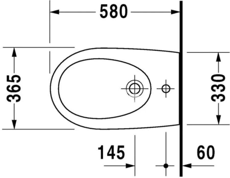 Duravit Architec - Závěsný bidet, 365 x 580 mm, bílý 2531150000