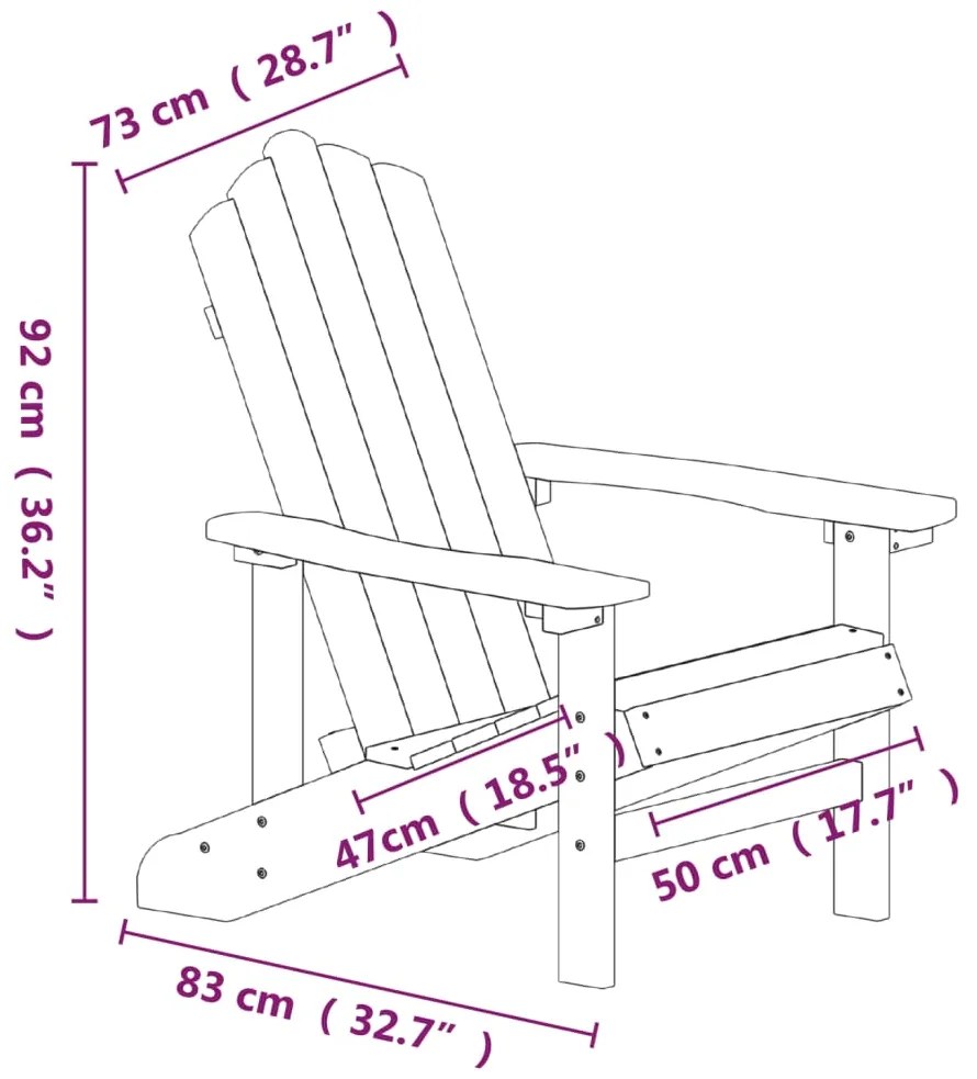 vidaXL Zahradní křeslo Adirondack se stolkem HDPE antracitové