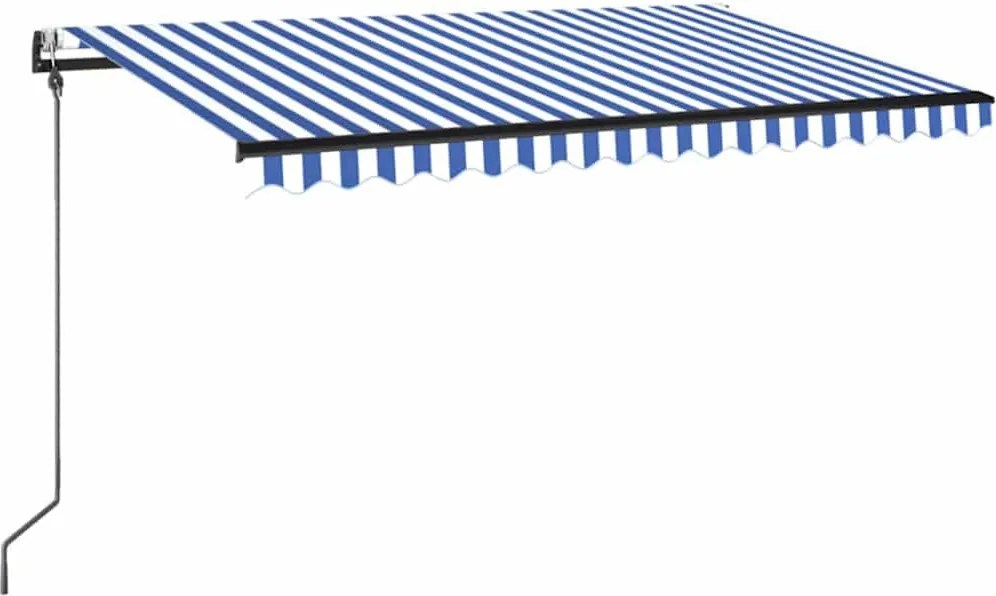 Automatická zatahovací markýza 400 x 350 cm modrobílá 3069186