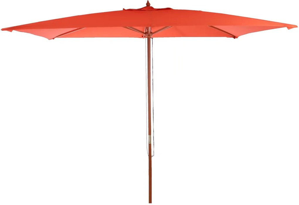 Slunečník Florida 2x3m - polyester/dřevo - terakota