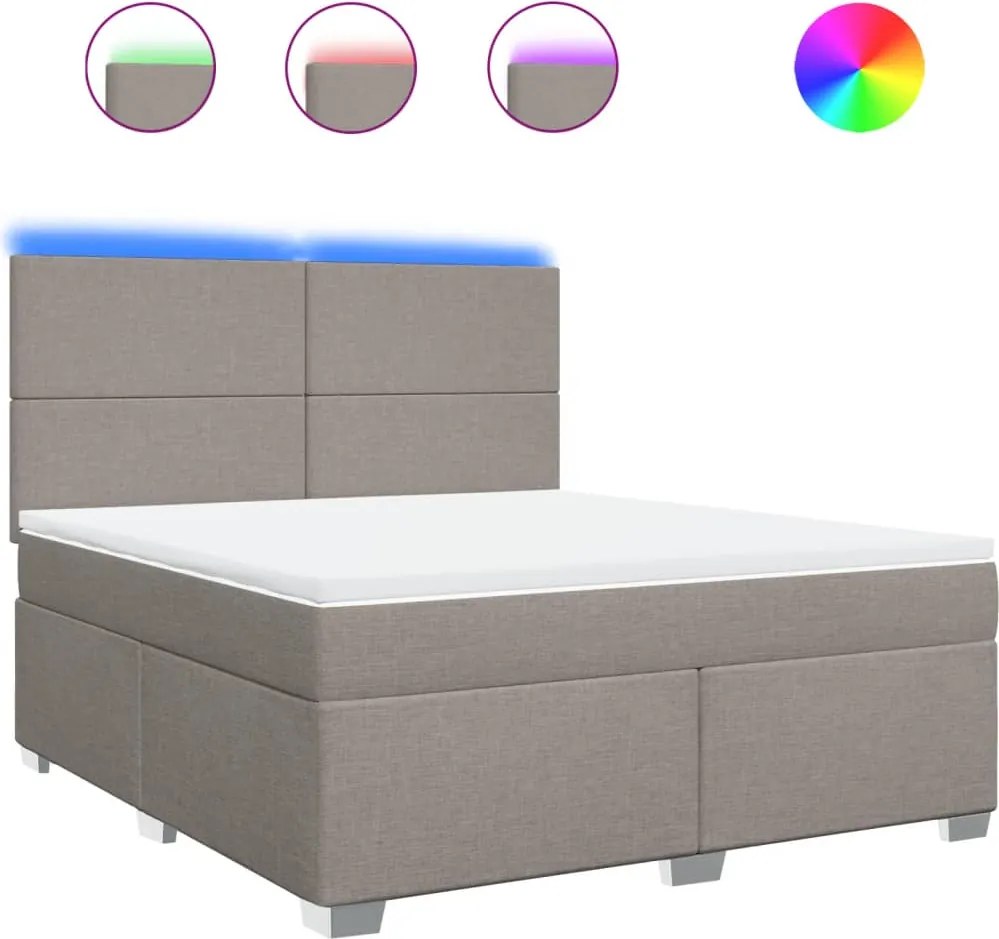 Box spring postel s matrací taupe 180x200 cm textil 3292864