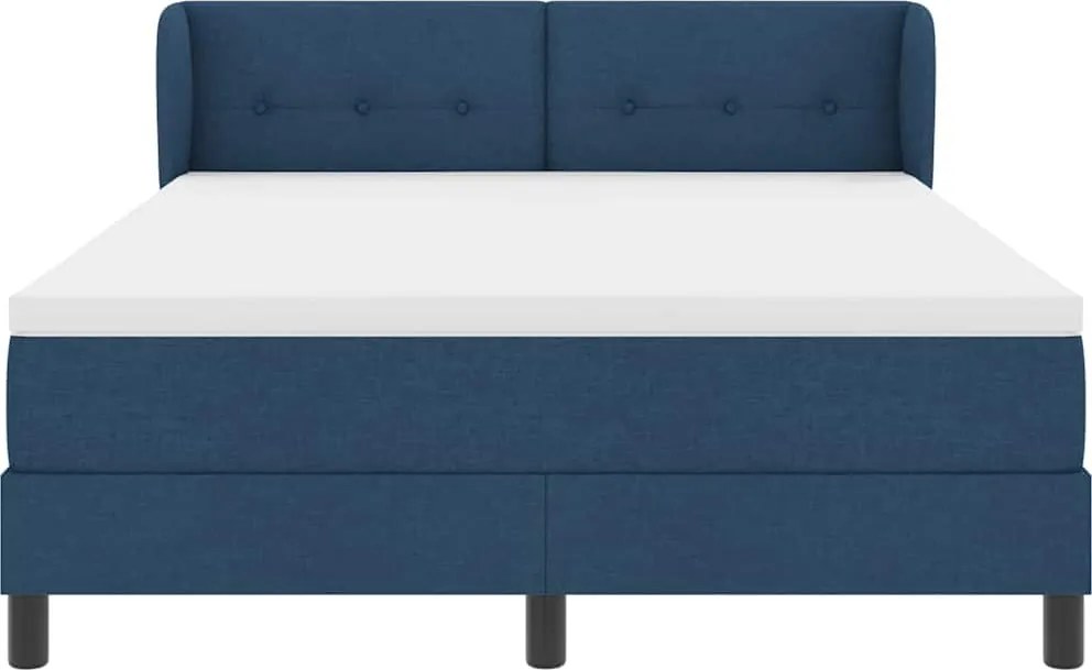 Postel s boxspringem s čelo Modrá 160 x 200 cm textil 3340037
