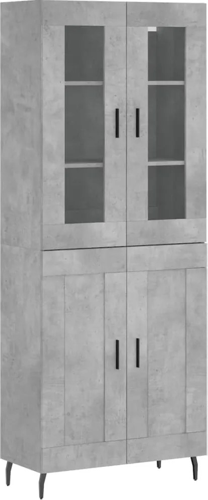 Skříň highboard betonově šedá 69,5x34x180 cm kompozitní dřevo 3198357