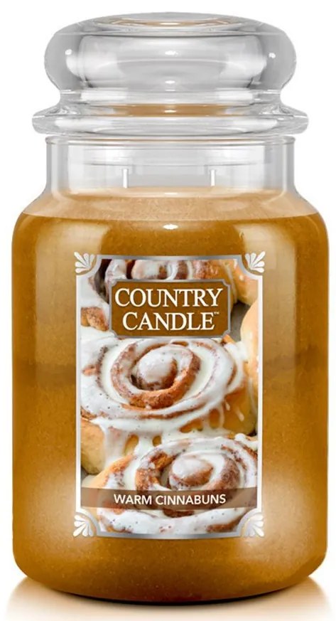 Country Candle Vonná Svíčka Warm Cinnabuns (sójový vosk), 652 g