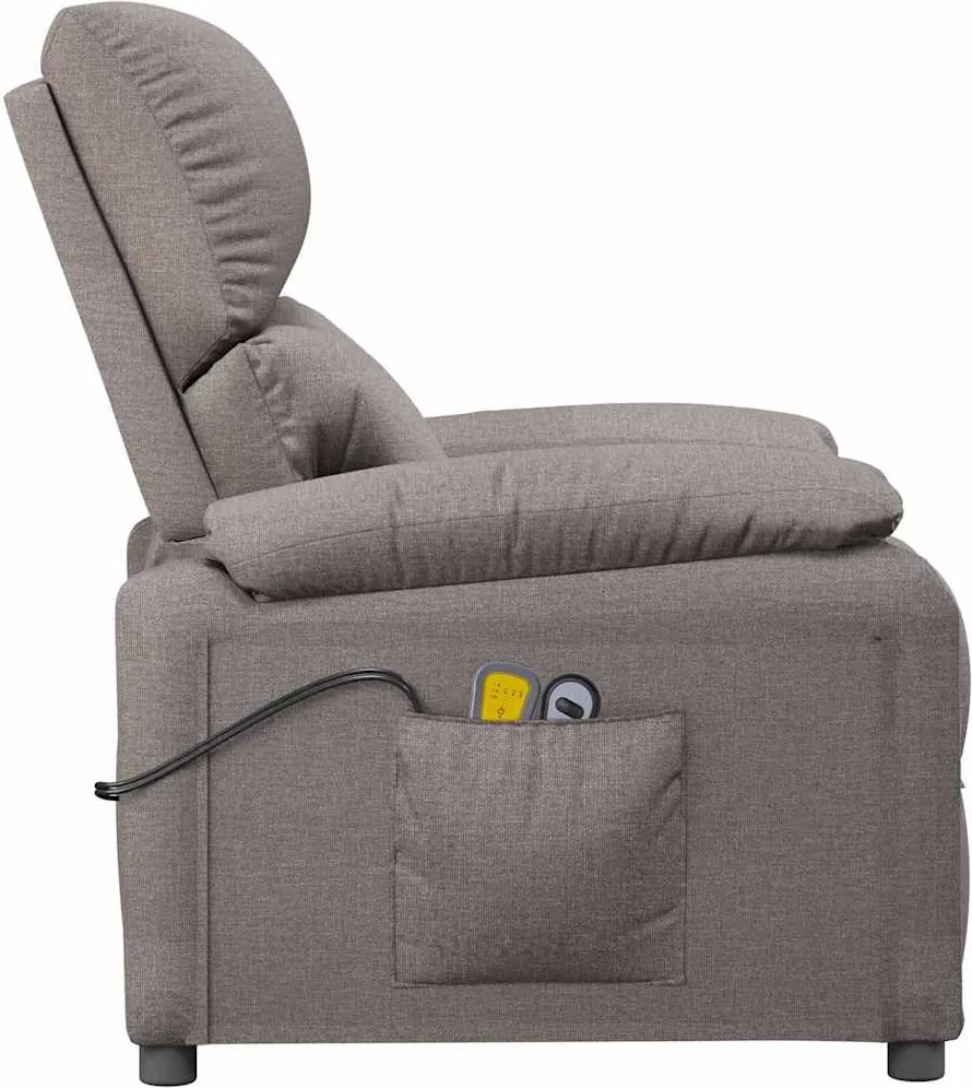 Elektrické masážní křeslo taupe textil 3098438