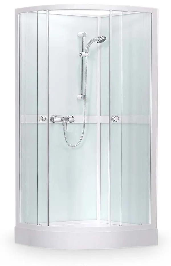Roth Čtvrtkruhový sprchový box SIMPLE Varianta: rozměry: 80x80 cm - (SIMPLE 800 - 4000248), Barva profilů a typ výplně: profily: bílá, výplň: transparent