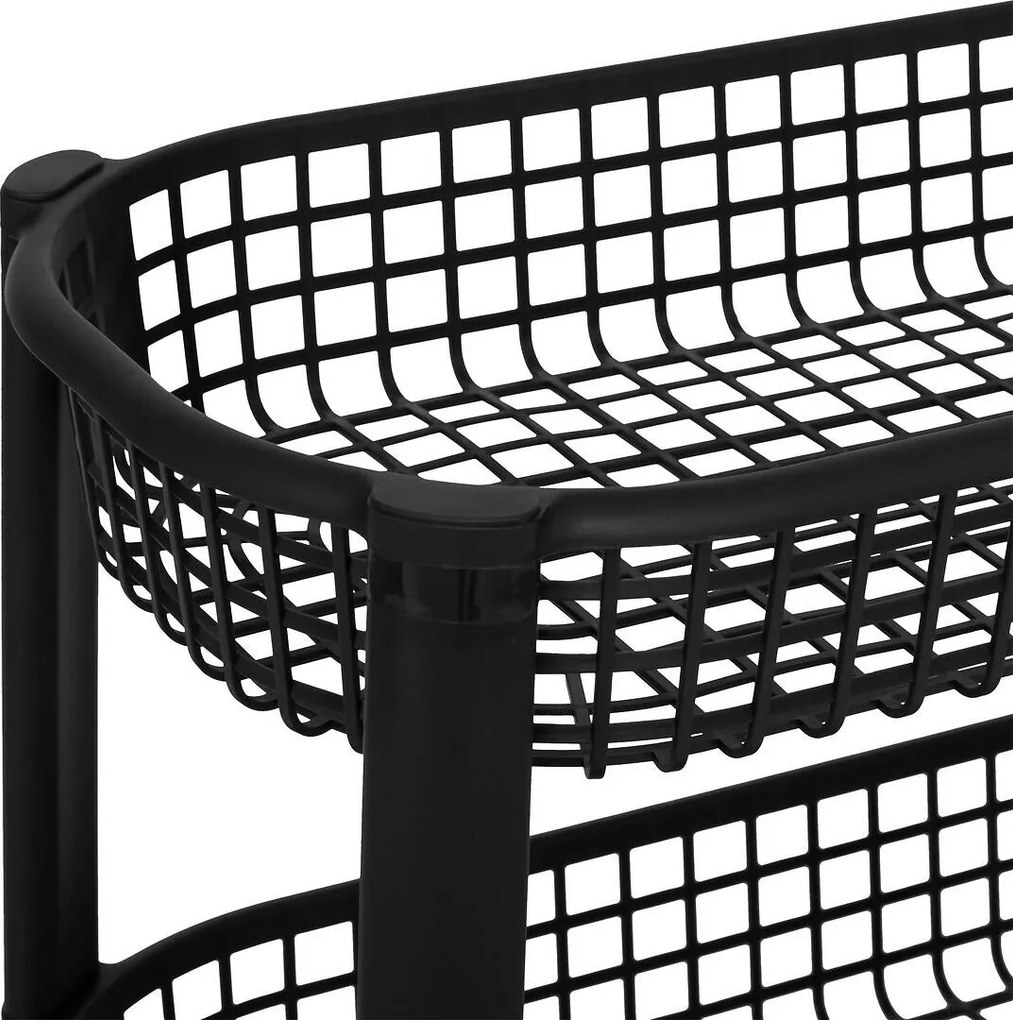 Kuchyňský vozík na kolečkách BASKET, plastový, 46,5 x 25,5 x 79 cm