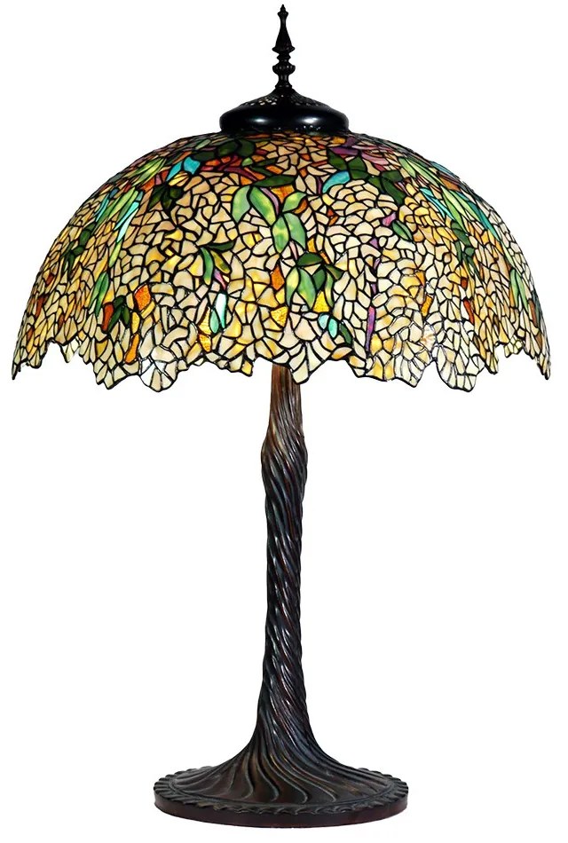 Barevná stolní lampa Tiffany Betania - Ø 56x83 cm E27/Max 3x60W