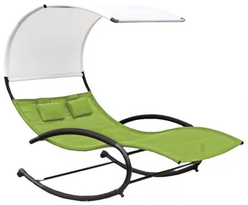 Zahradní houpací postel Vivere Double Chaise Rocker zelená