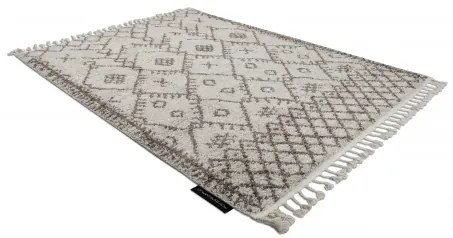 koberec BERBER TANGER B5940, krémovo hnědý střapce, Maroko Shaggy velikost 120x170 cm | krásné koberce cz