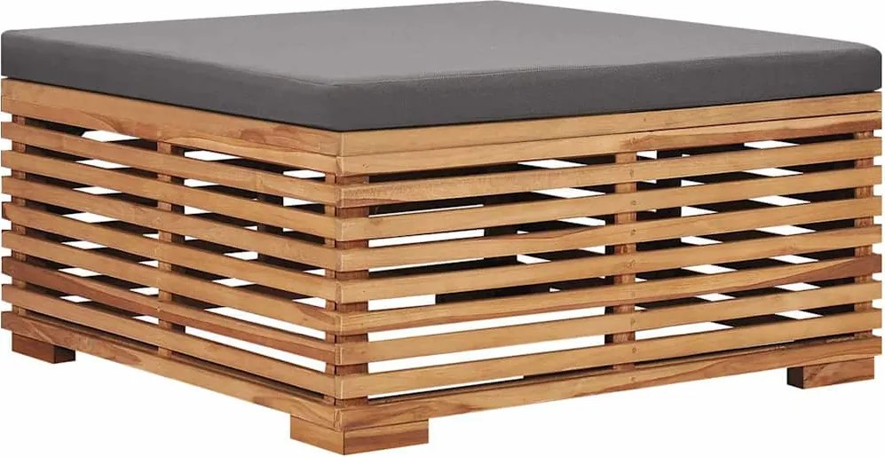 Set zahradního stolu a podnožky tmavě šedá poduška masivní teak 316042