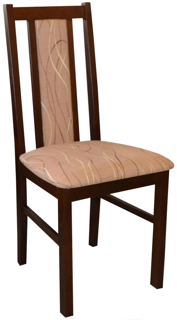 Jídelní židle v dekoru ořech očalouněná látkou v béžové barvě se vzorem 94 cm F1326