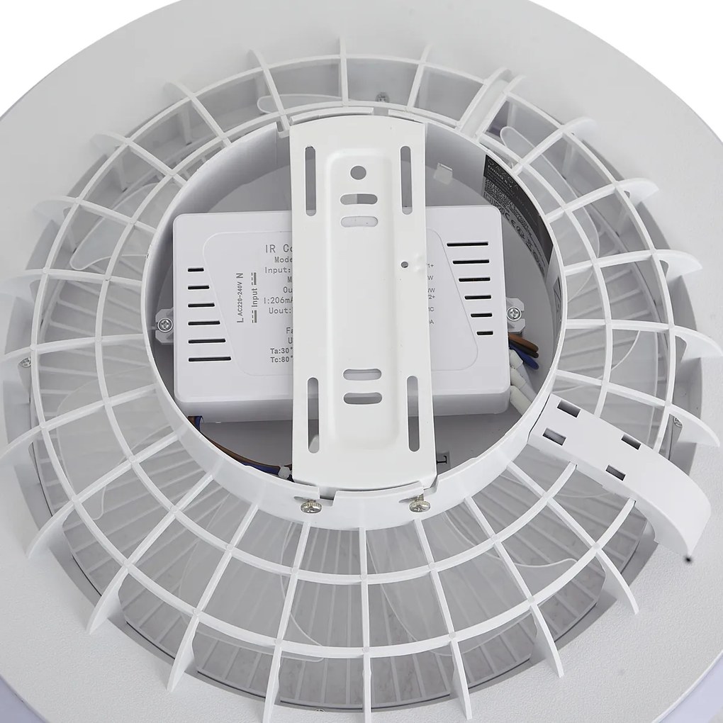 Stropní ventilátor bílý vč. LED RGB stmívatelný s dálkovým ovládáním - Clamo
