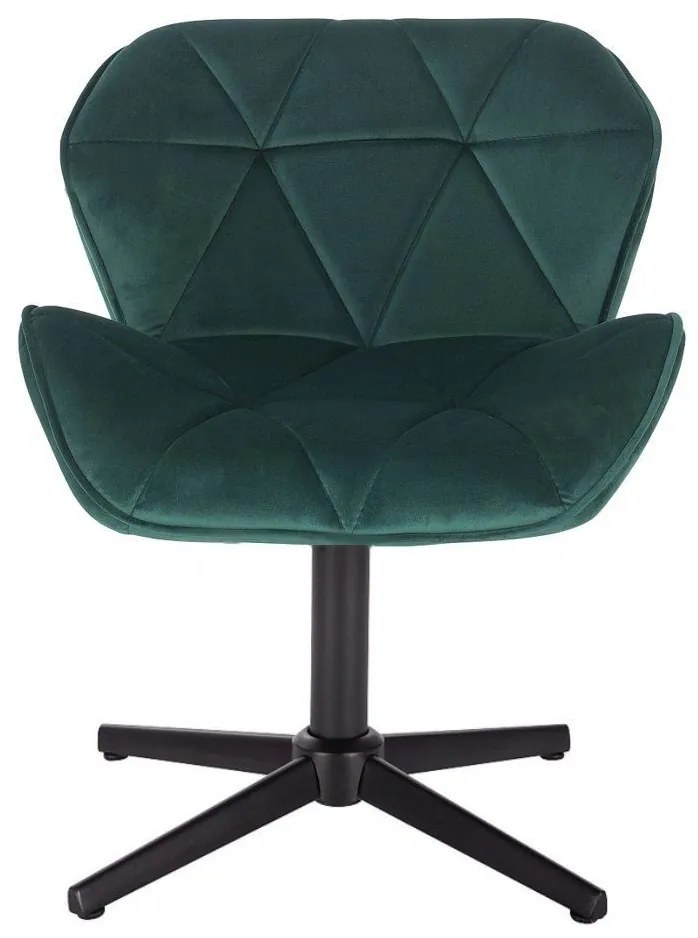 LuxuryForm DESIGN Otočná židle MILANO VELUR na černém kříži - zelená