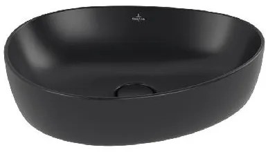 Villeroy & Boch Antao - Umyvadlo na desku, 40x51 cm, CeramicPlus, Pure Black 4A7351R7