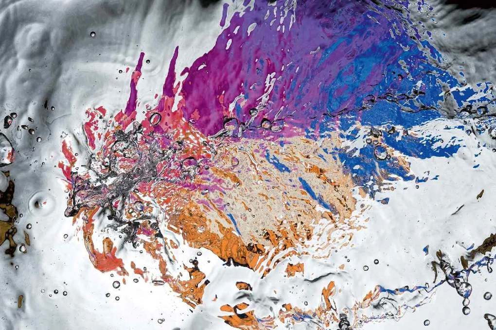 DIMEX | Samolepicí vliesová fototapeta na zeď Barevné povrchové bubliny MA-5-2542 | 375 x 250 cm | modrá, fialová, oranžová, růžová