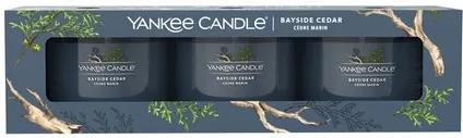 Yankee Candle Sada Votivní svíčky ve skle Bayside Cedar, 3 x 37 g