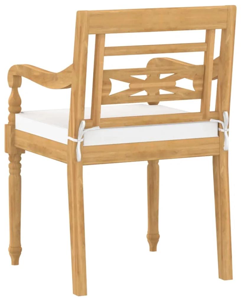 Židle Batavia 6 ks s poduškami masivní teakové dřevo,  3087055