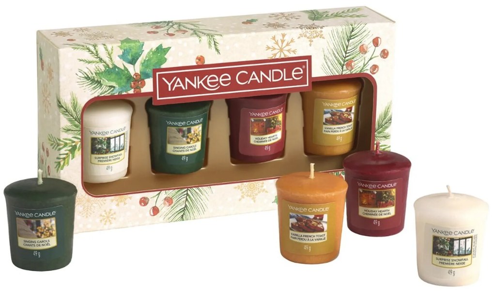 Yankee Candle - Vánoční dárková sada 4ks votivní svíčky