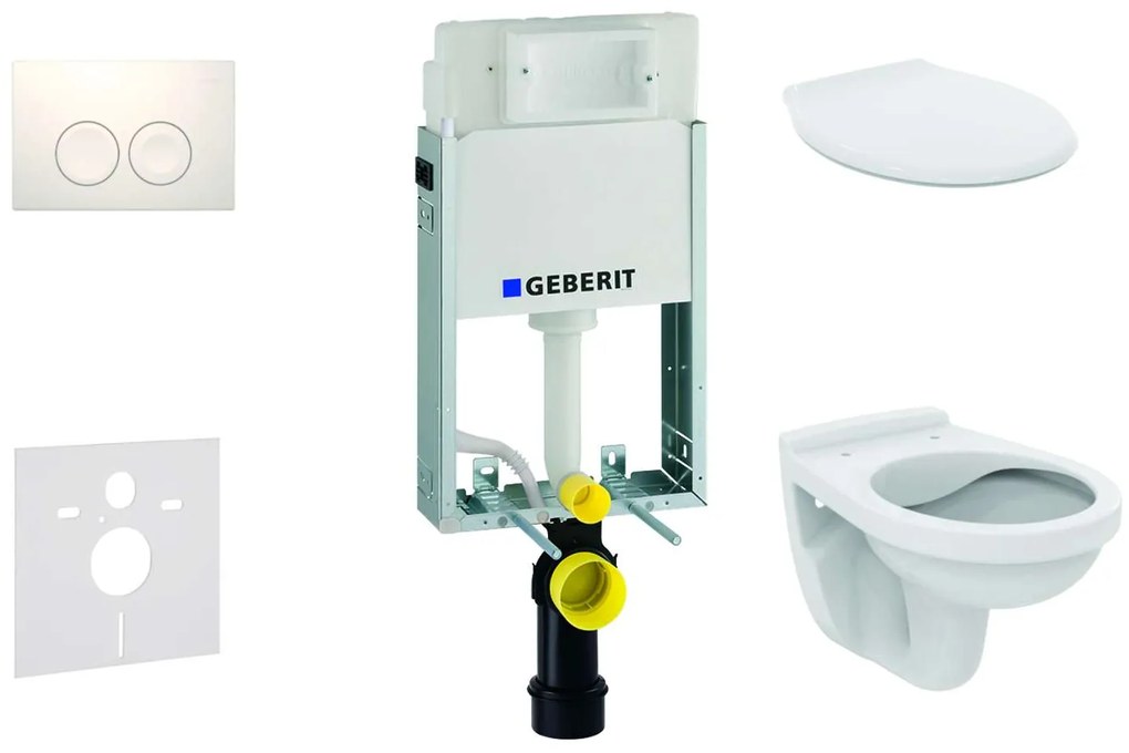 Geberit Kombifix - Set předstěnové instalace, klozet Alpha se sedátkem, tlačítko Delta21, alpská bílá 110.100.00.1 NR1