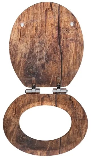 WENKO 25226100-WC sedátko RUSTIC 35,5x42,5 cm hnědá/stříbrná