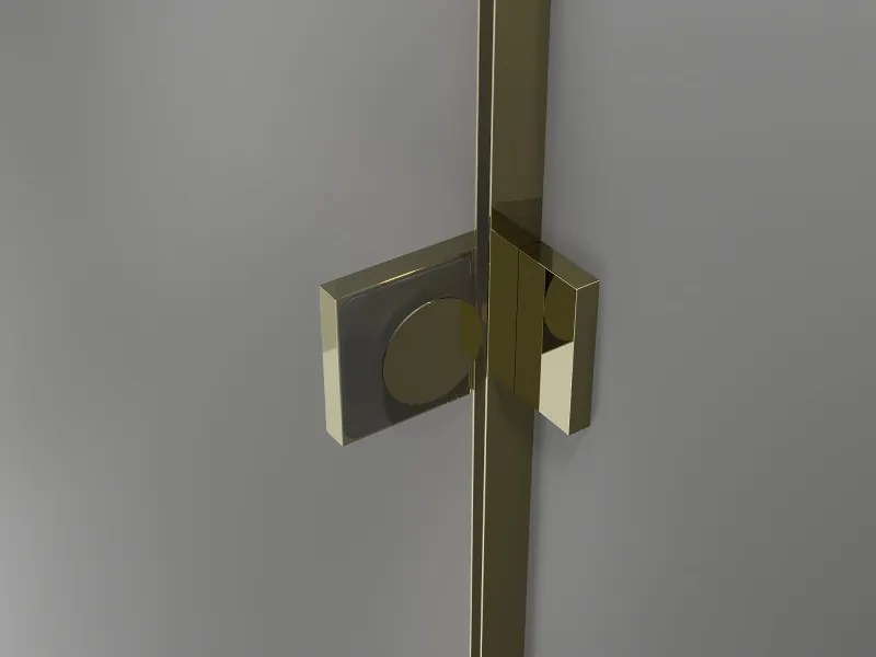 Mexen Lunar-F L, skládací sprchový kout levý 70 x 70 cm, 8mm čiré sklo, zlatý profil, 836L-070-070-50-00-L