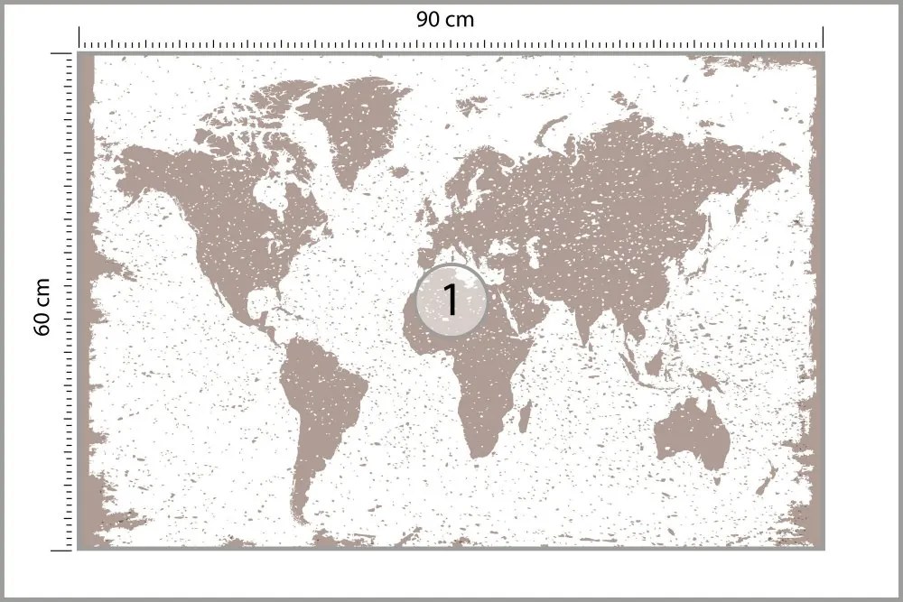 Fototapeta Mapa Světa Omyvatelný vlies 152.5x104