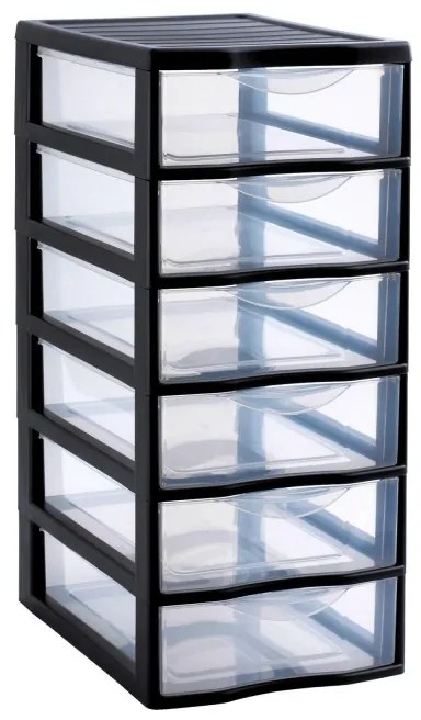SUNDIS Úložný box s 6 zásuvkami, antracit, OFFICEMIX