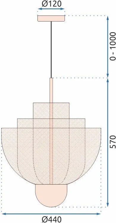 Toolight - LED závěsné svítidlo APP888-CP, růžové zlato, OSW-04033