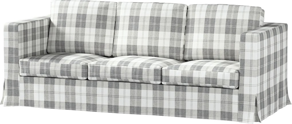 Potah na pohovku IKEA Karlanda 3-místná nerozkládací, dlouhý barva šedá látka pletený vzor, vzorované
