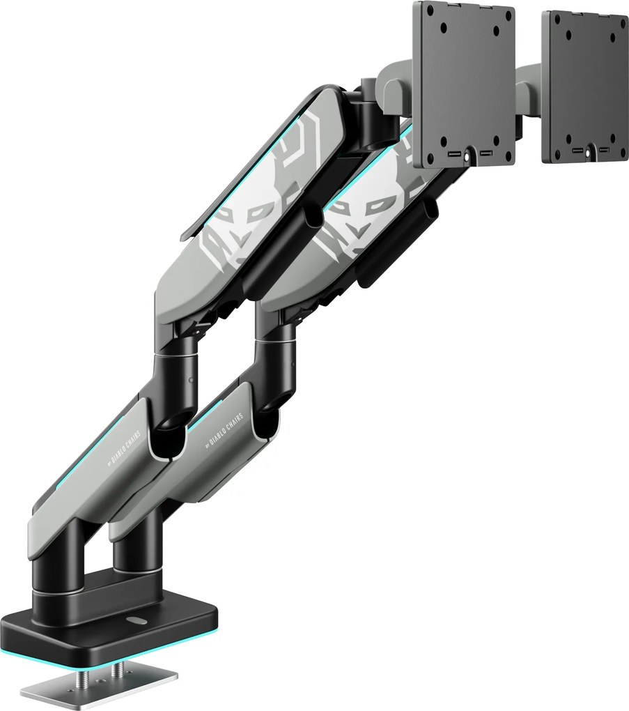 Držák na dva monitory 35" RGB šedo-černý: Diablo X-Arm Dual
