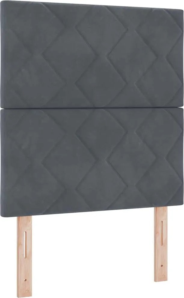 Postel s boxspringem s čelo Tmavě šedá 80 x 200 cm samet 3342033