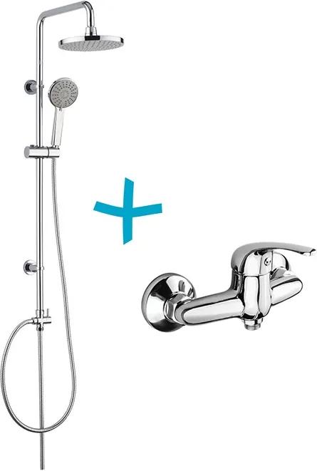 MEREO - Sprchová souprava Lila-plastová hlavová sprcha a třípolohová ruční sprcha vč. sprch. baterie 150 mm (CBEE609)