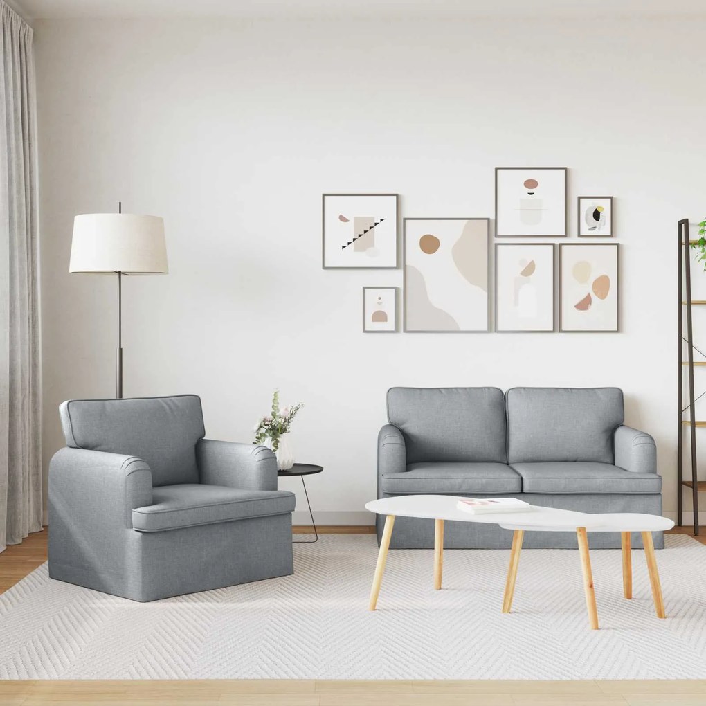 Set pohovek 2 ks Světle šedá textil 3407516